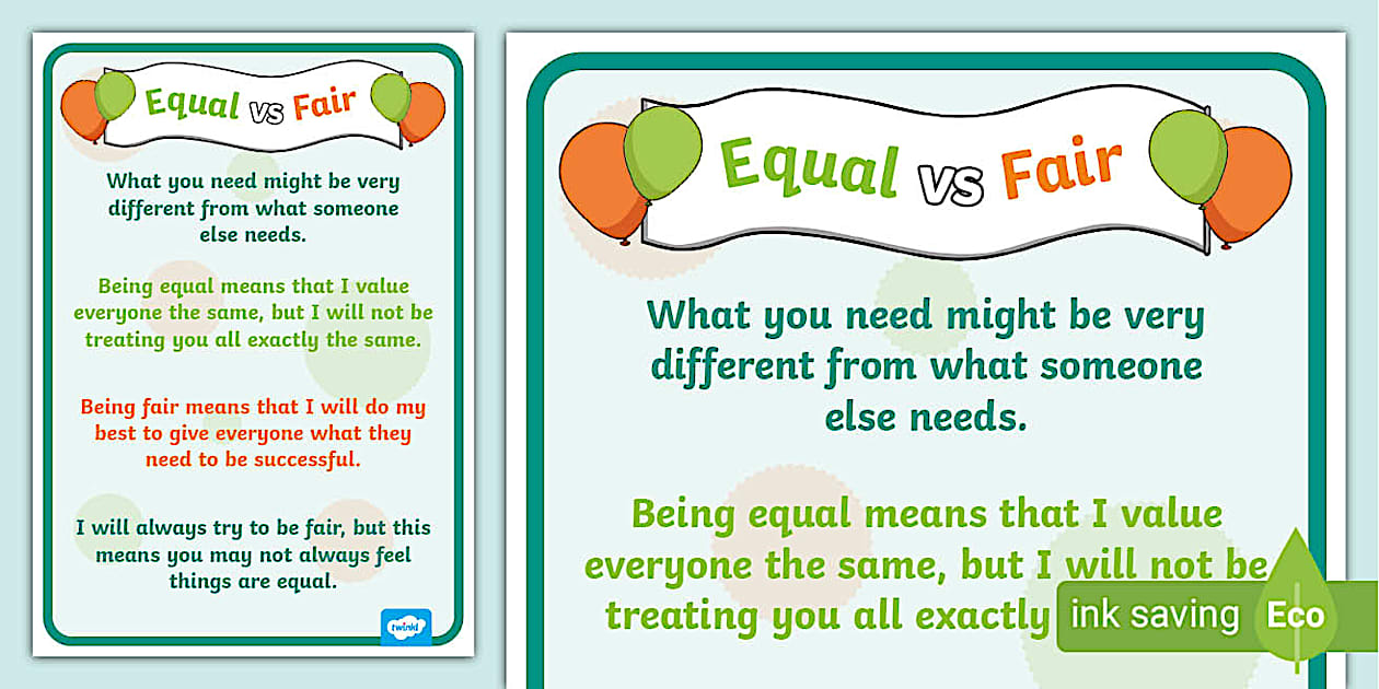 👉 Fair Verse Equal Display Poster (teacher made) - Twinkl