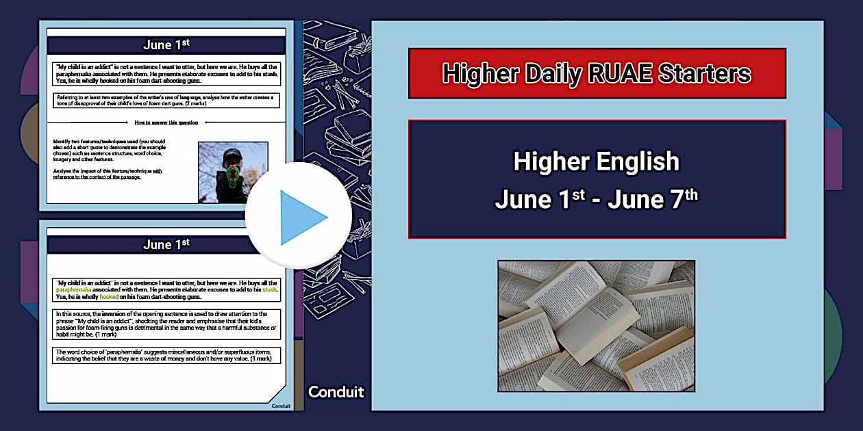 Higher Daily RUAE Starters June 1st - 7th (Teacher-Made)