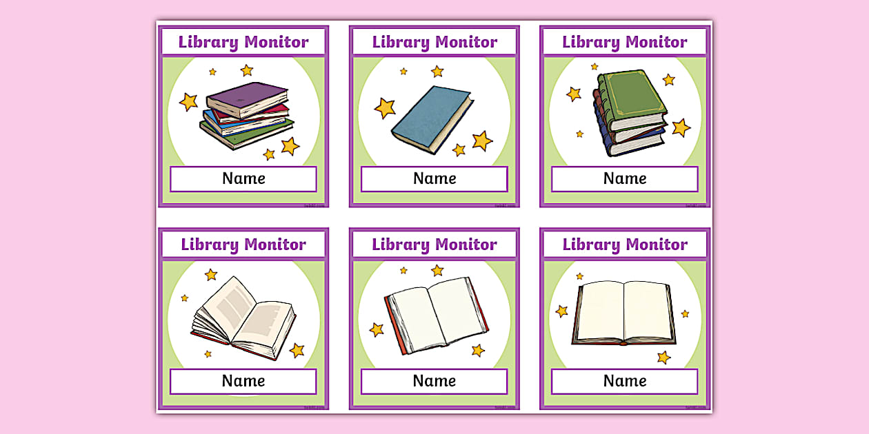 Library Monitor Badges (teacher made) - Twinkl