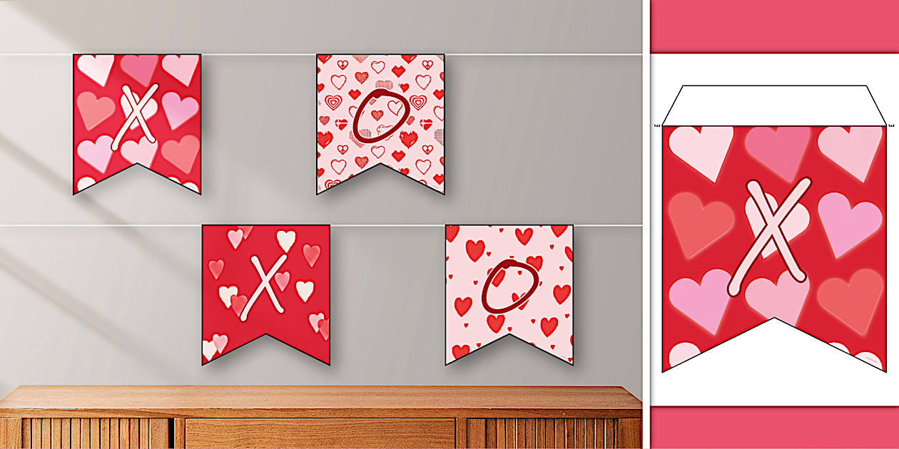 XOXO Valentines Day Bunting | Twinkl Party (Teacher-Made)