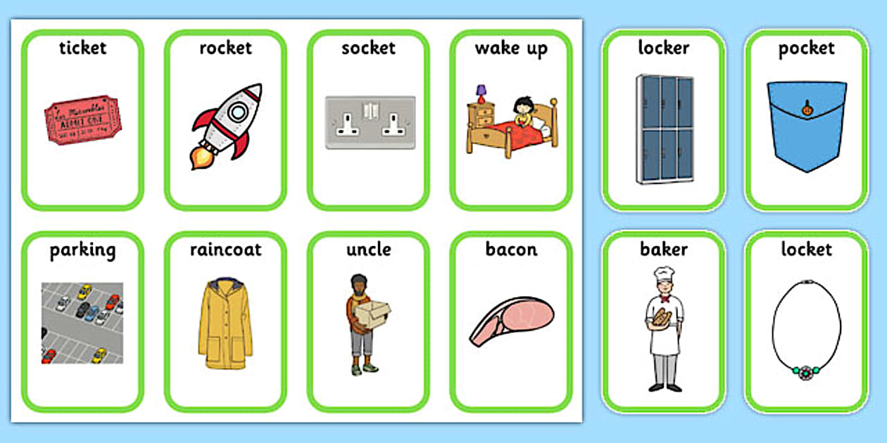 Medial 'k' Playing Cards -speech sounds, phonology, articulation, speech
