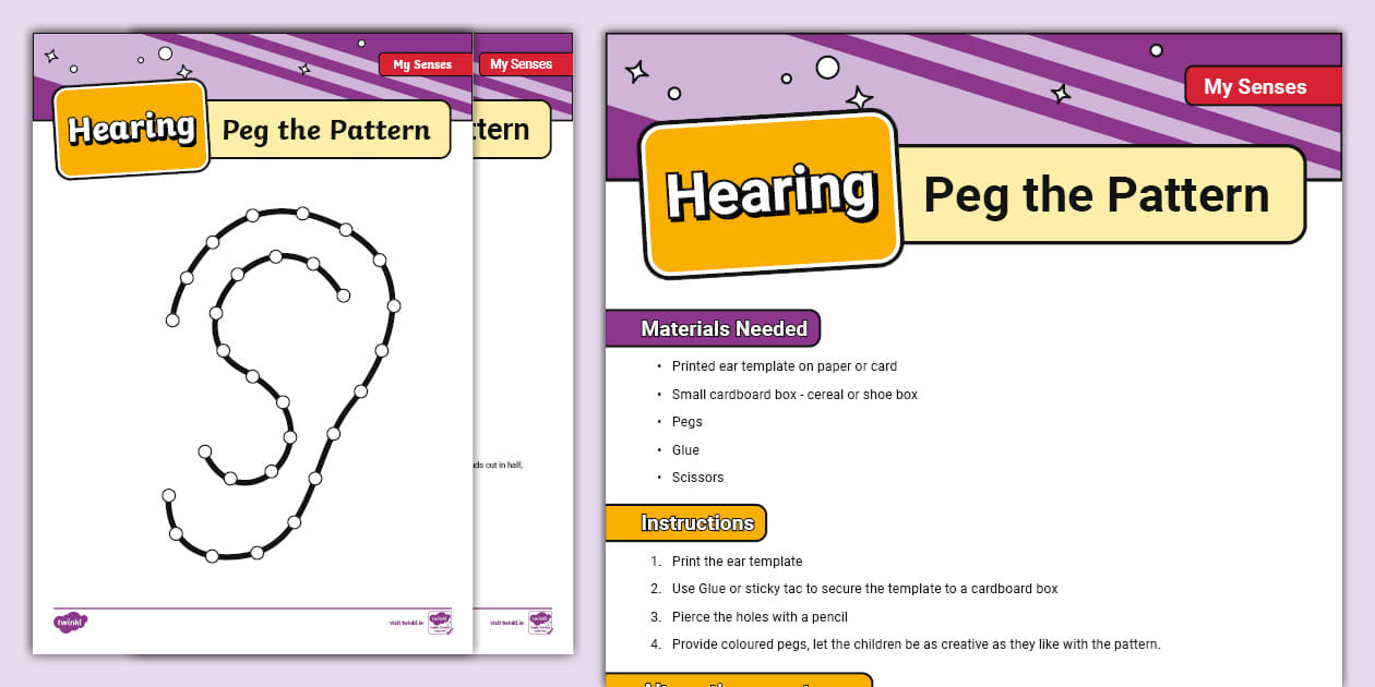 My Senses Peg Pattern - Fine Motor (teacher made) - Twinkl