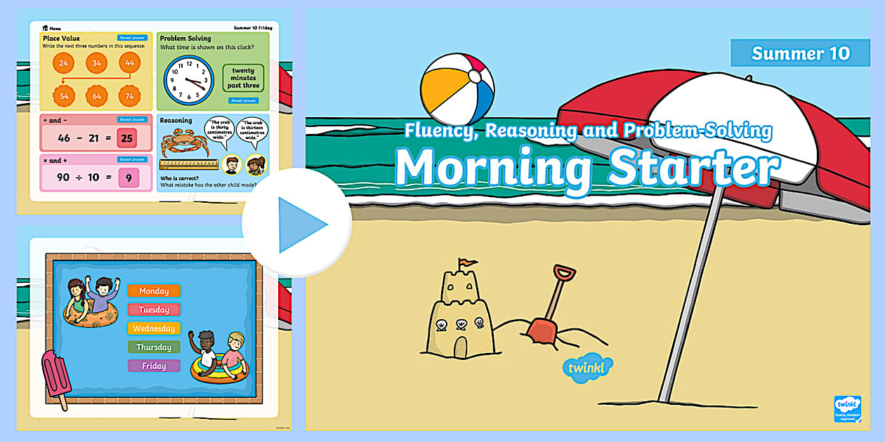 Year 2 Maths Summer Morning Starter PowerPoint 10 - Twinkl