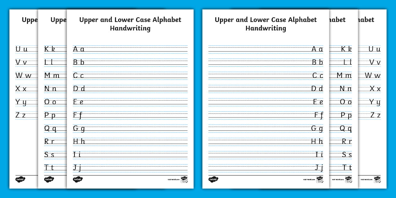 Upper and Lower Case Alphabet Handwriting Practice Worksheet