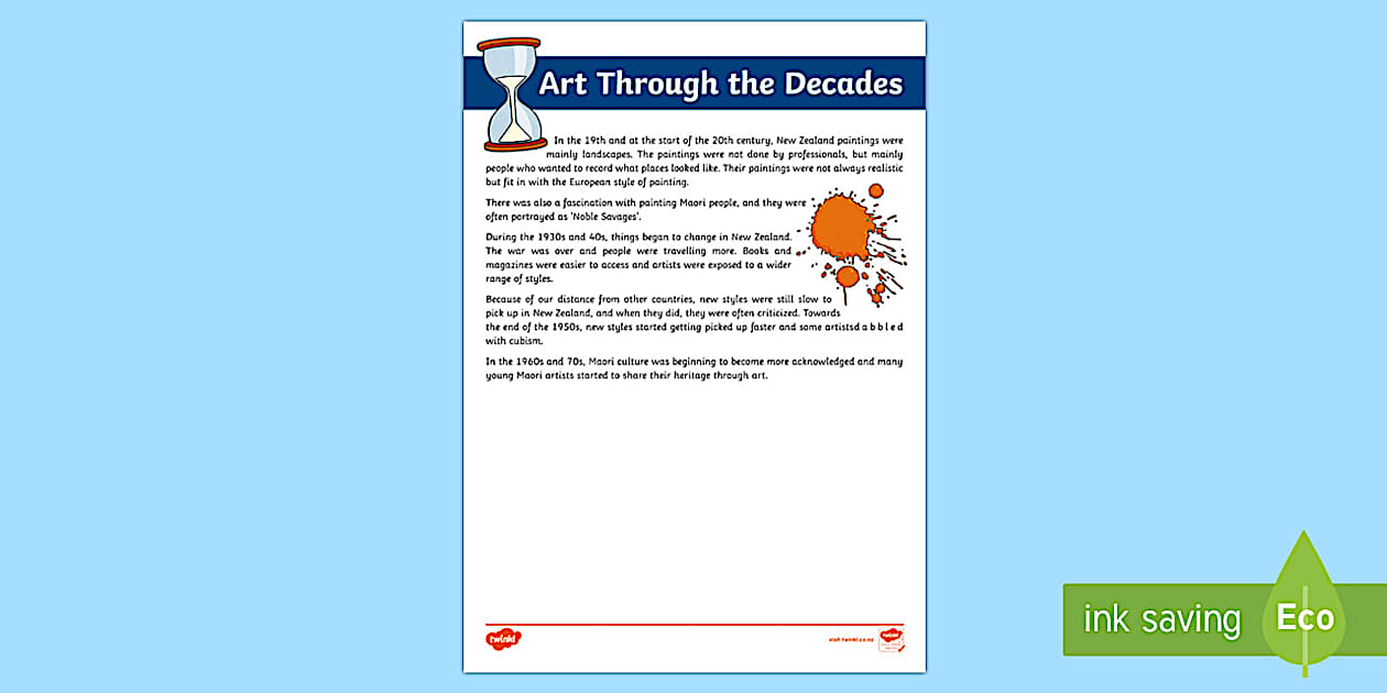 Art Through the Decades Fact File (teacher made) - Twinkl
