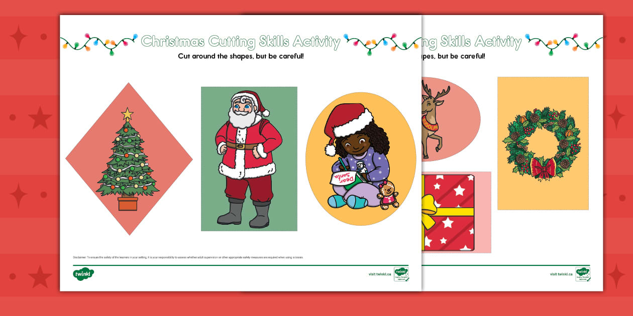Christmas Cutting Skills Activity - Twinkl