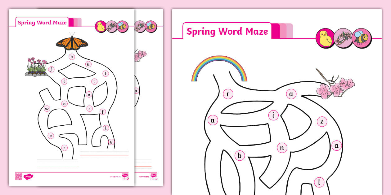 03 Teacher I Am Done ⅼ Spring Word Maze and Write Activity