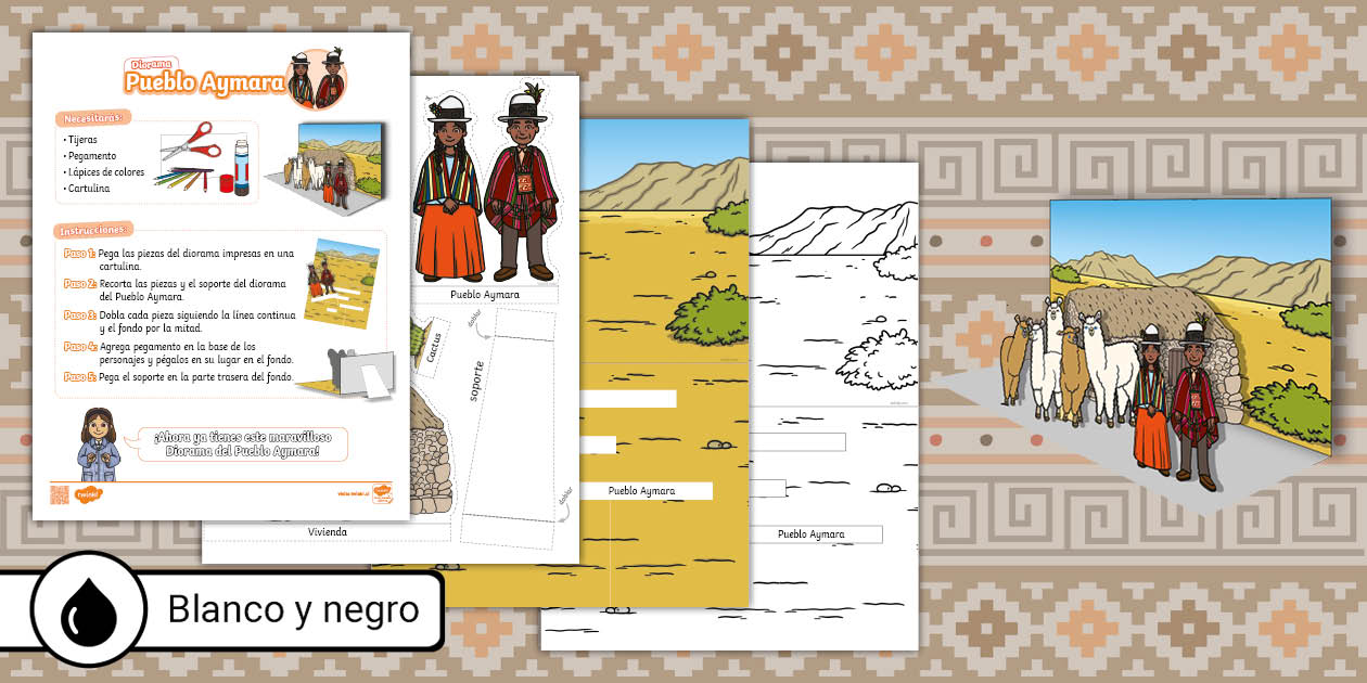 Diorama pueblo Aymara - maqueta (teacher made) - Twinkl