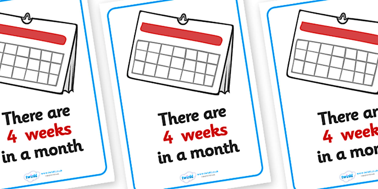 Visual Prompts Display Poster (Weeks In A Month) - Twinkl