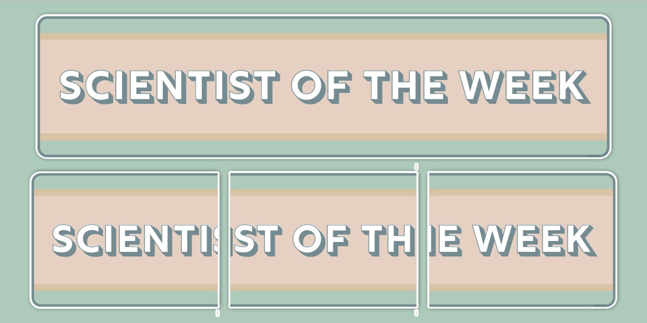 3D Effect Themed Scientist of the Week Display Banner