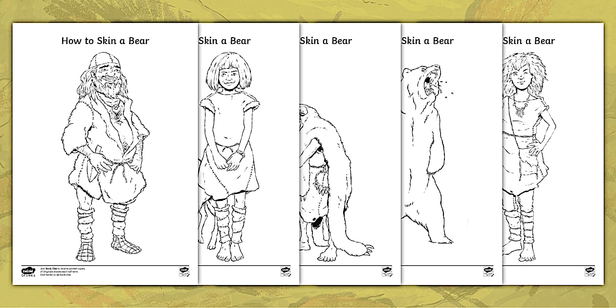 KS2 Stone Age Characters Colouring Pages - Twinkl