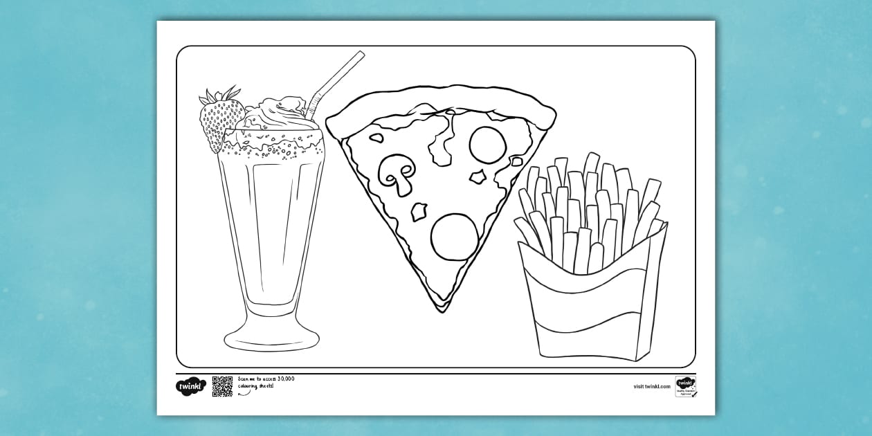 Fast Food Colouring Sheet | Colouring Sheets | Twinkl