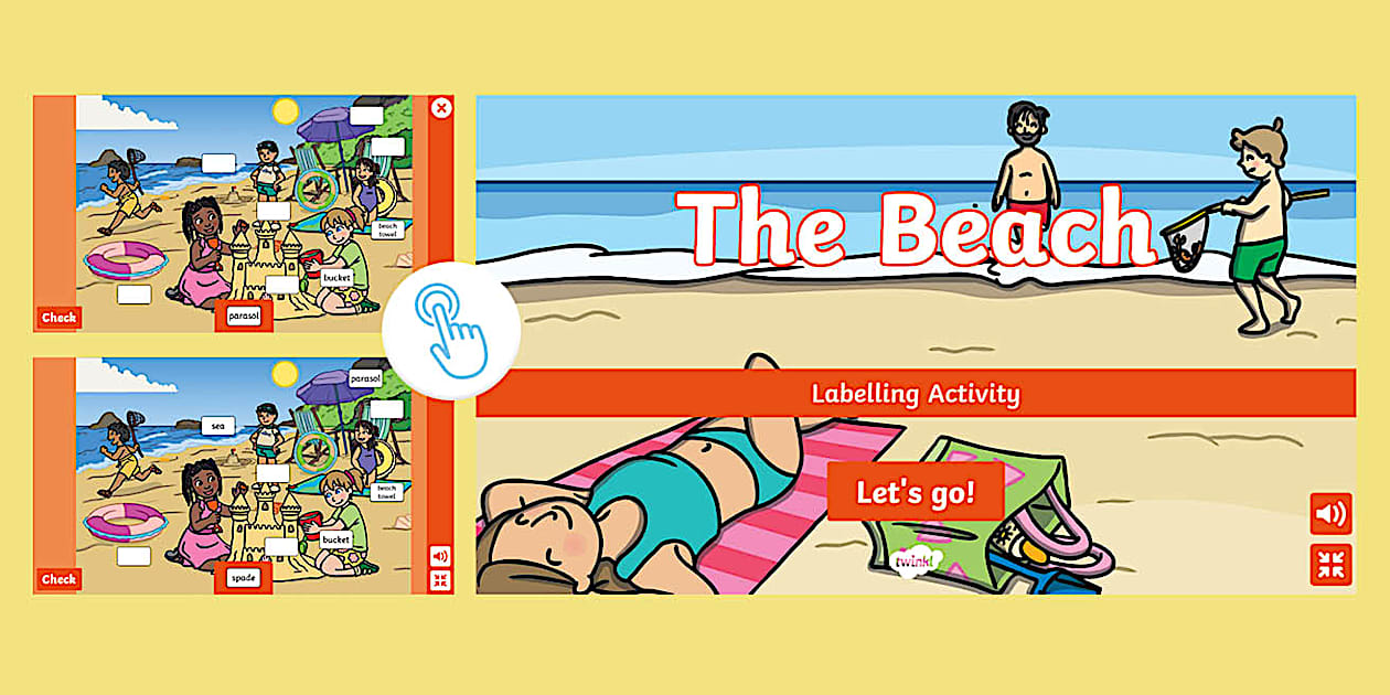 The Beach Interactive Labelling Activity (teacher made)