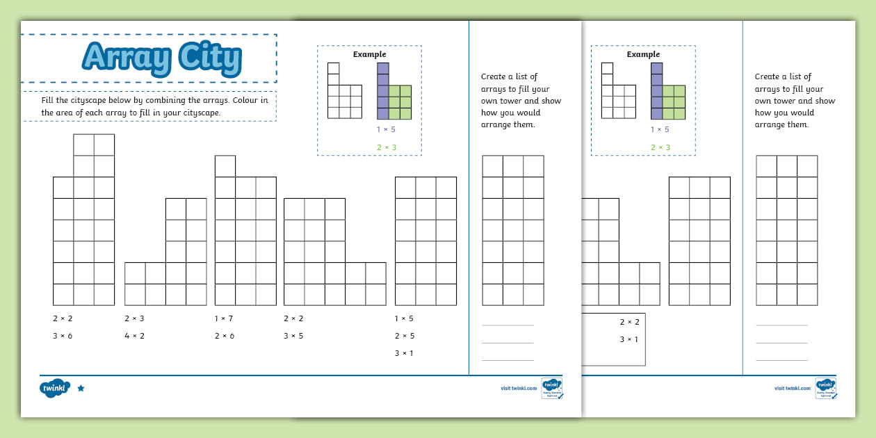 👉 Array City Maths Activity - KS2 (teacher made) - Twinkl