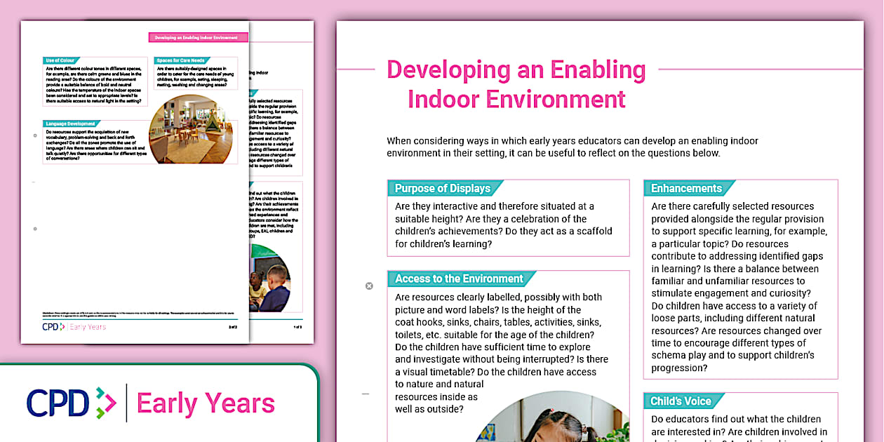Developing an Enabling Indoor Environment | Handout - Twinkl