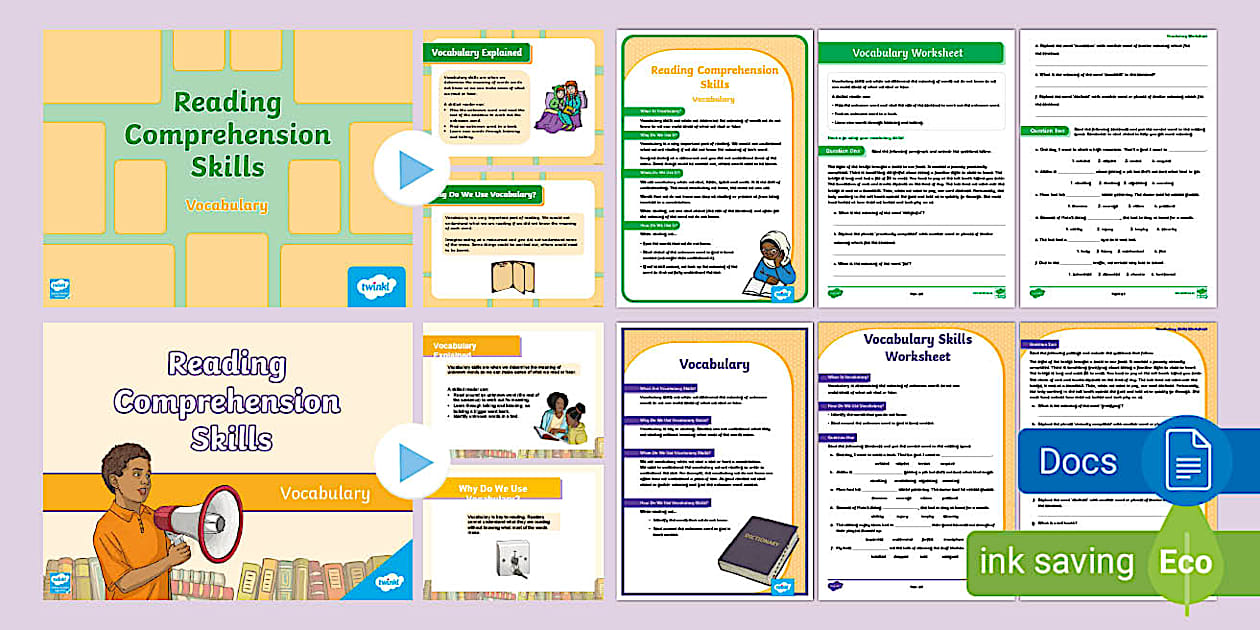 Reading Comprehension Skills Pack: Vocabulary (Year 3-6)