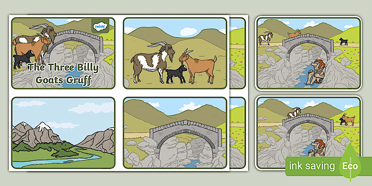 The Three Billy Goats Gruff Story Sequencing (4 per A4)