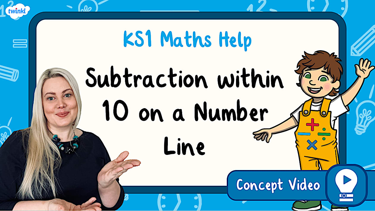 👉 Subtraction within 10 on a Number Line (Addition and Subtraction) | KS1