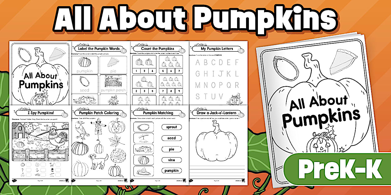 All About Pumpkins Activity Booklet for PreK-K