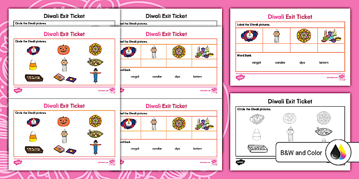 Kindergarten Diwali Exit Tickets (Teacher-Made) - Twinkl