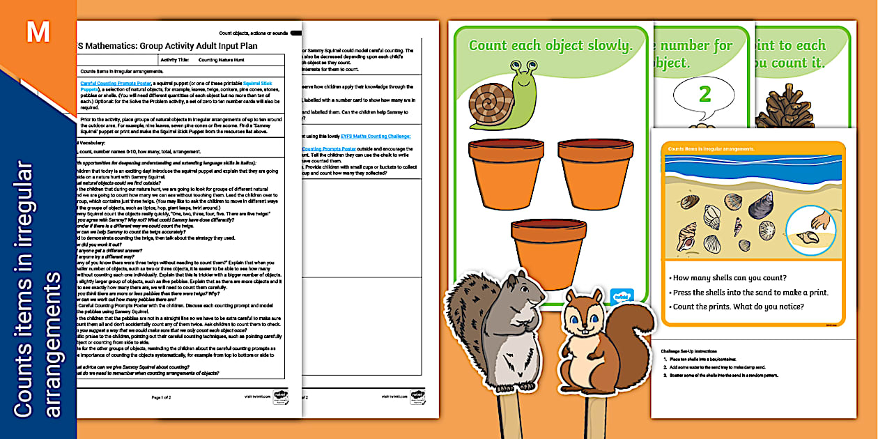 EYFS Maths: Counting Nature Hunt Adult Input Plan Pack