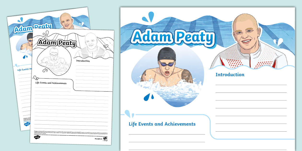 KS2 Adam Peaty Biography Template (Teacher-Made) - Twinkl