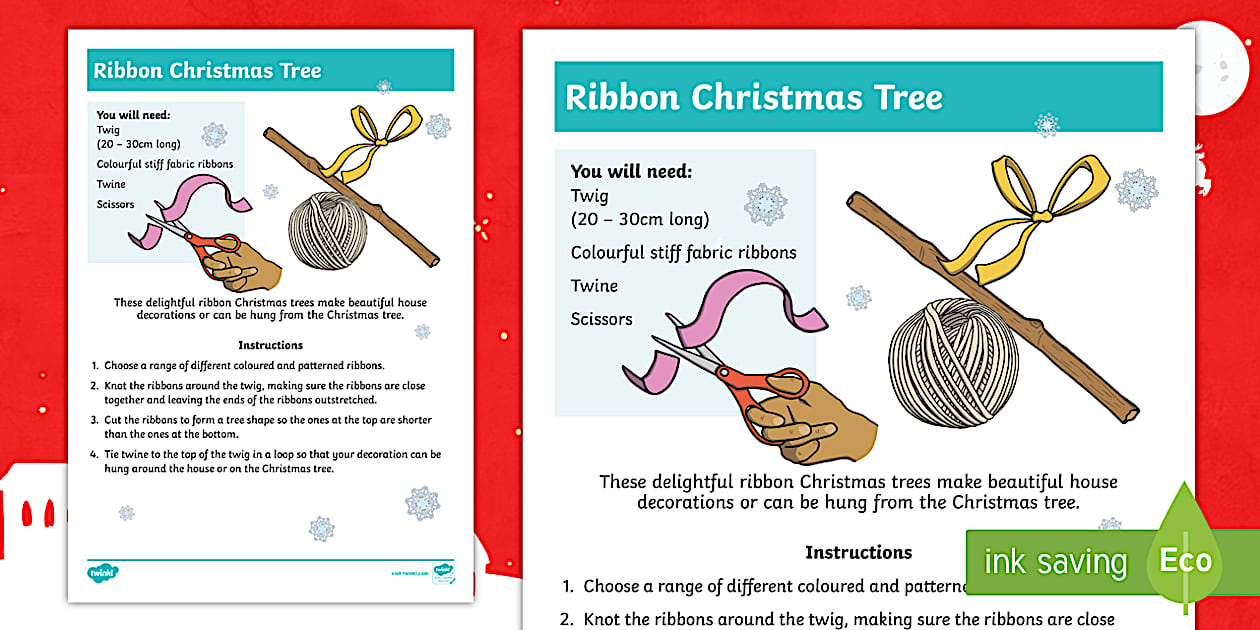 Ribbon Tree Christmas Crafts Instructions (teacher made)