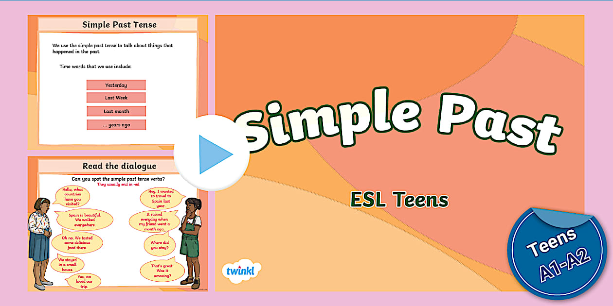 ESL Simple Past Tense PPT [Teens, A1-A2] (teacher made)