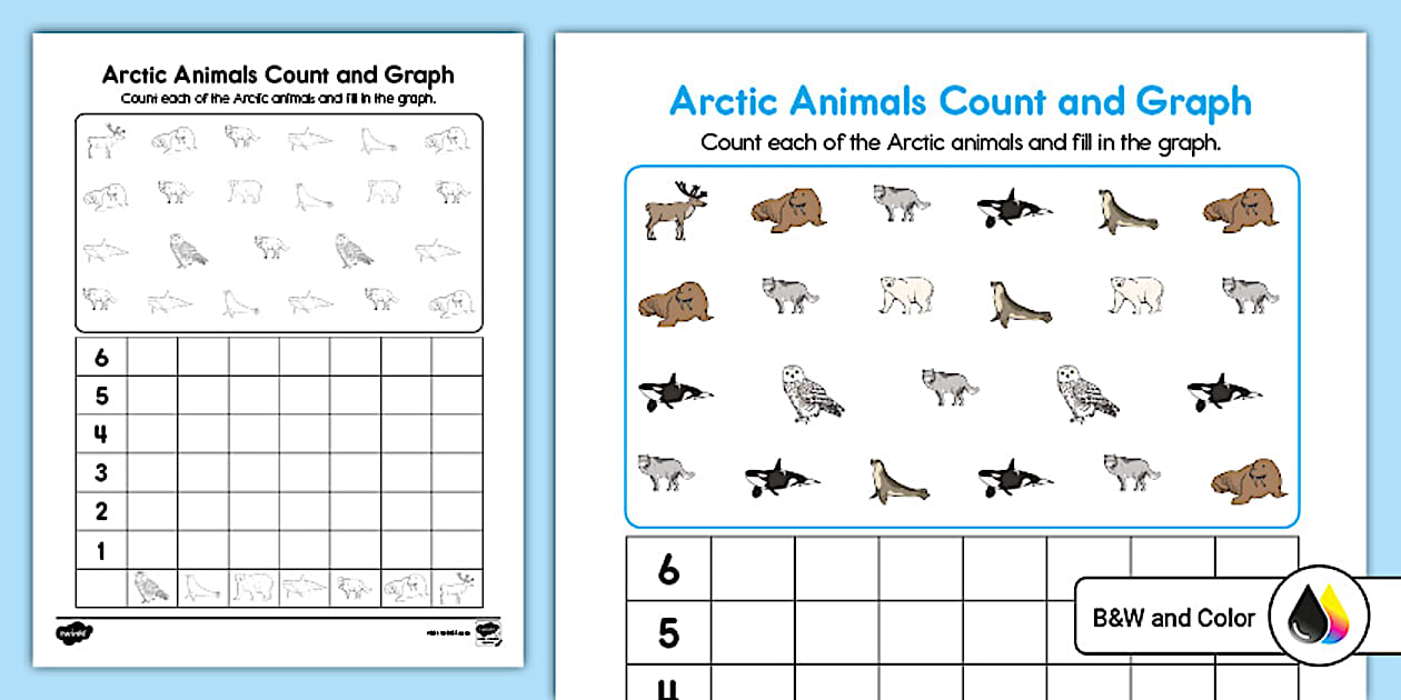 Arctic Animals Count and Graph Worksheet (teacher made)