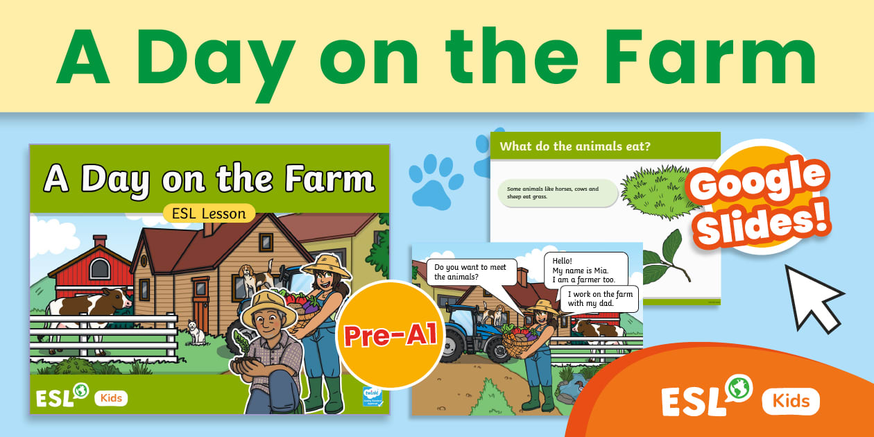 ESL A Day on the Farm Lesson for Kids