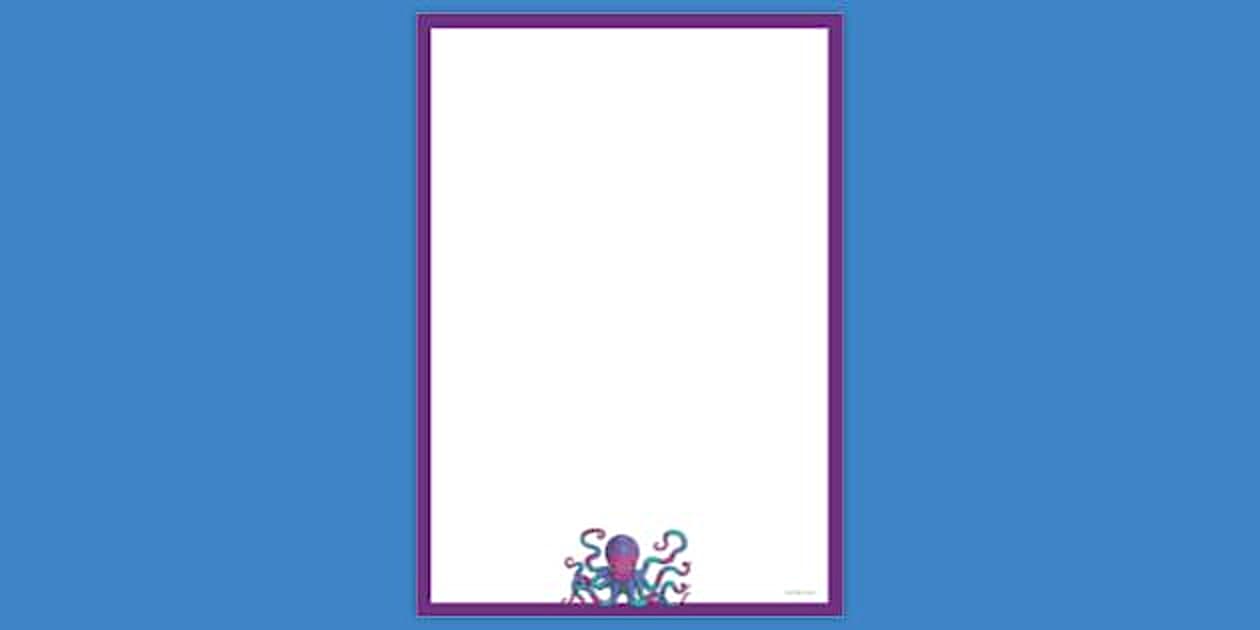 Simple Blank Octopus Page Boarder for Kids | Page Borders