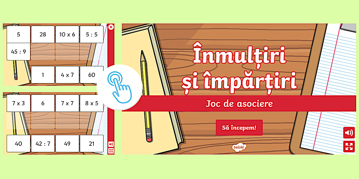 Tabla înmulțirii și tabla împărțirii – Joc online de asociere