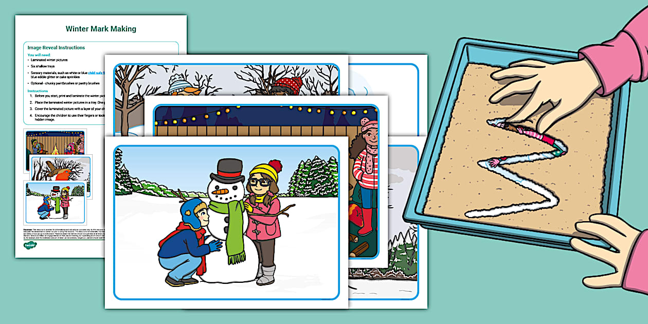 EYFS Winter Mark-Making Image Reveal | Twinkl (teacher made)