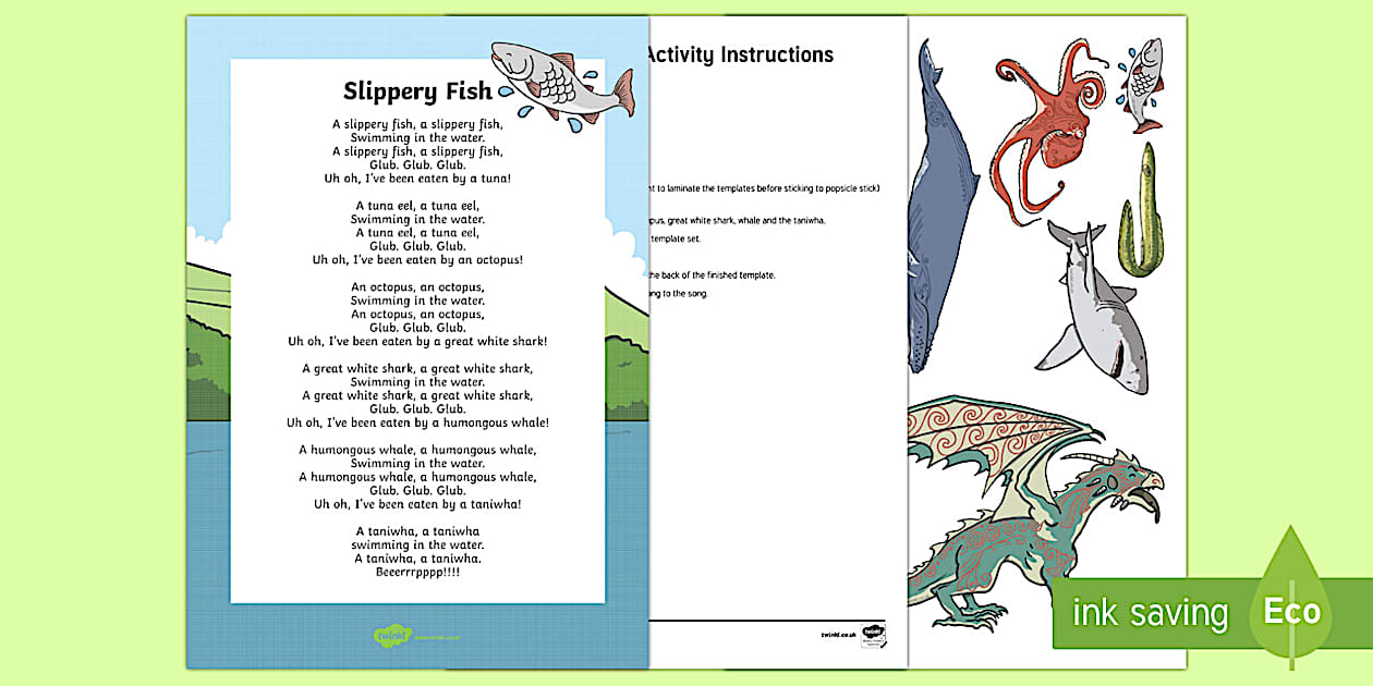 Slippery Fish Songs Template Resource Pack | NZ ECE | Twinkl