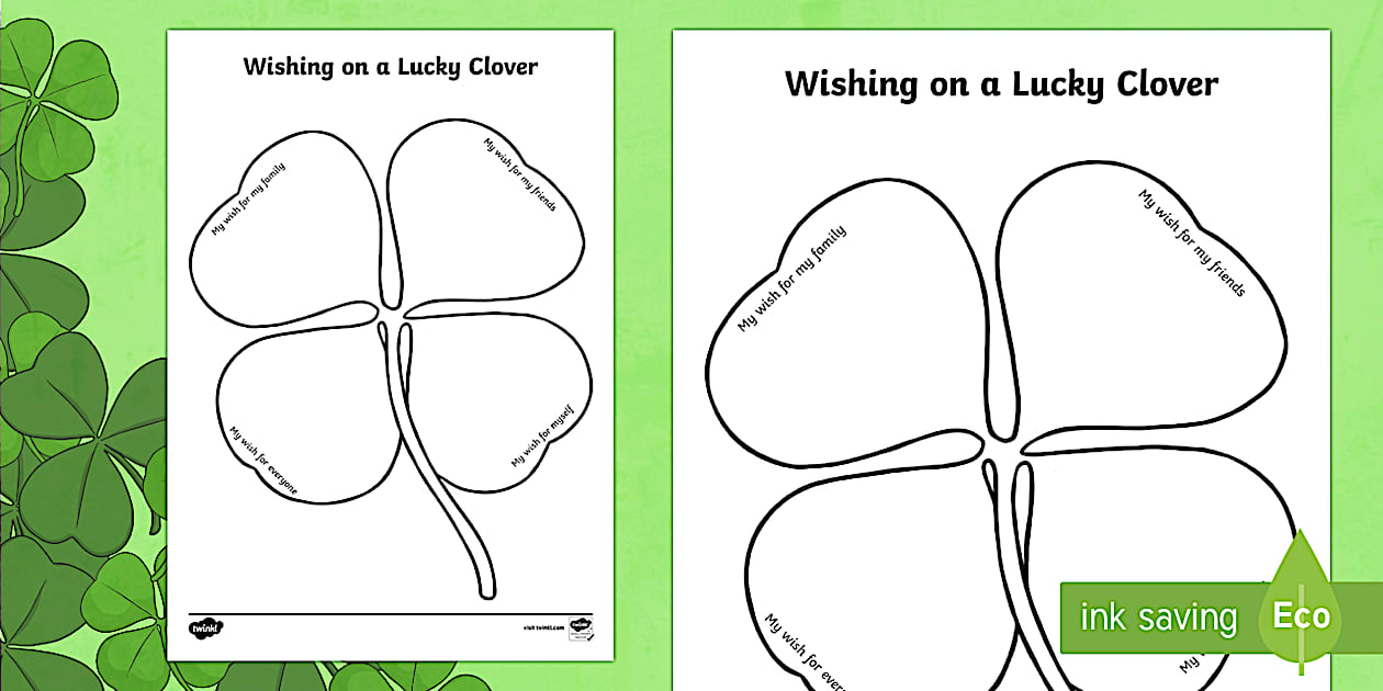 Wishing on a Lucky Clover Worksheet Saint Patrick's Day