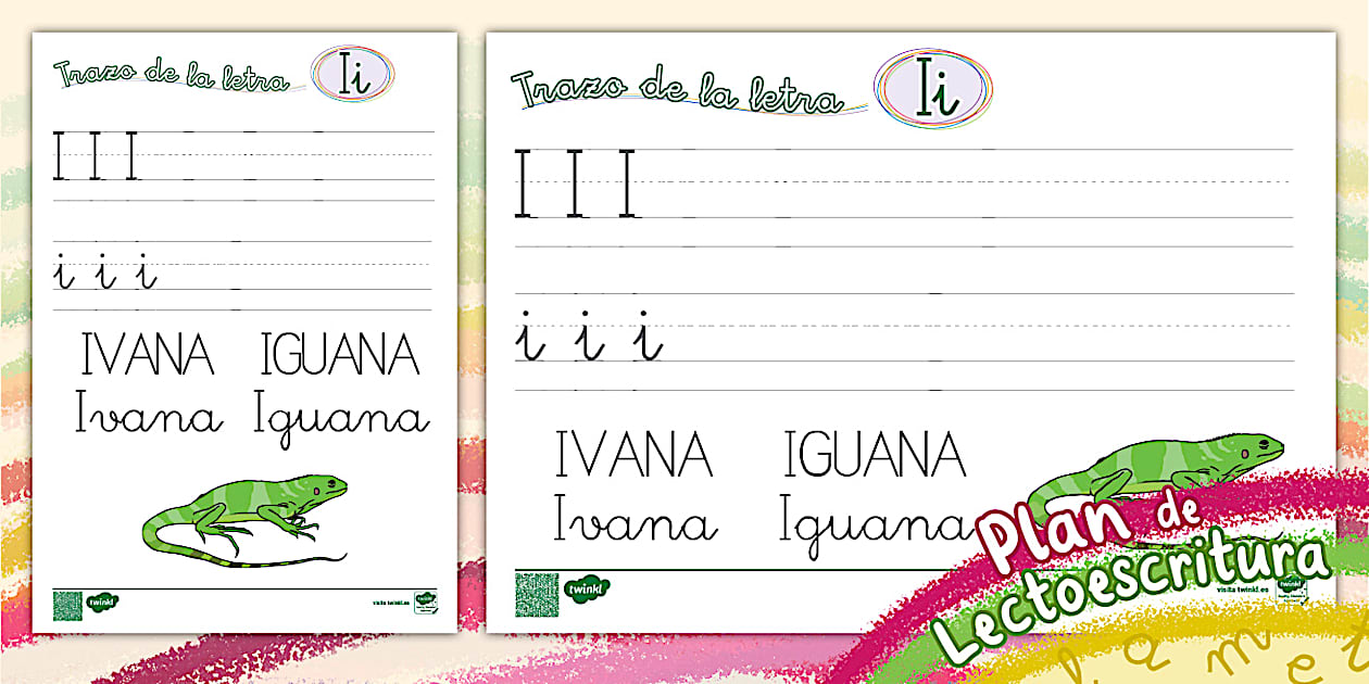 Plan de lectoescritura: La letra I - Trazo (teacher made)