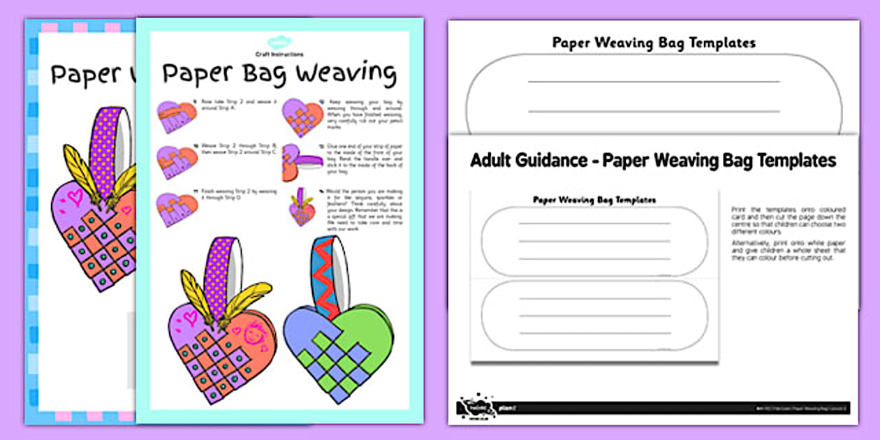 Paper Bag Weaving Instructions Craft Instructions Pack