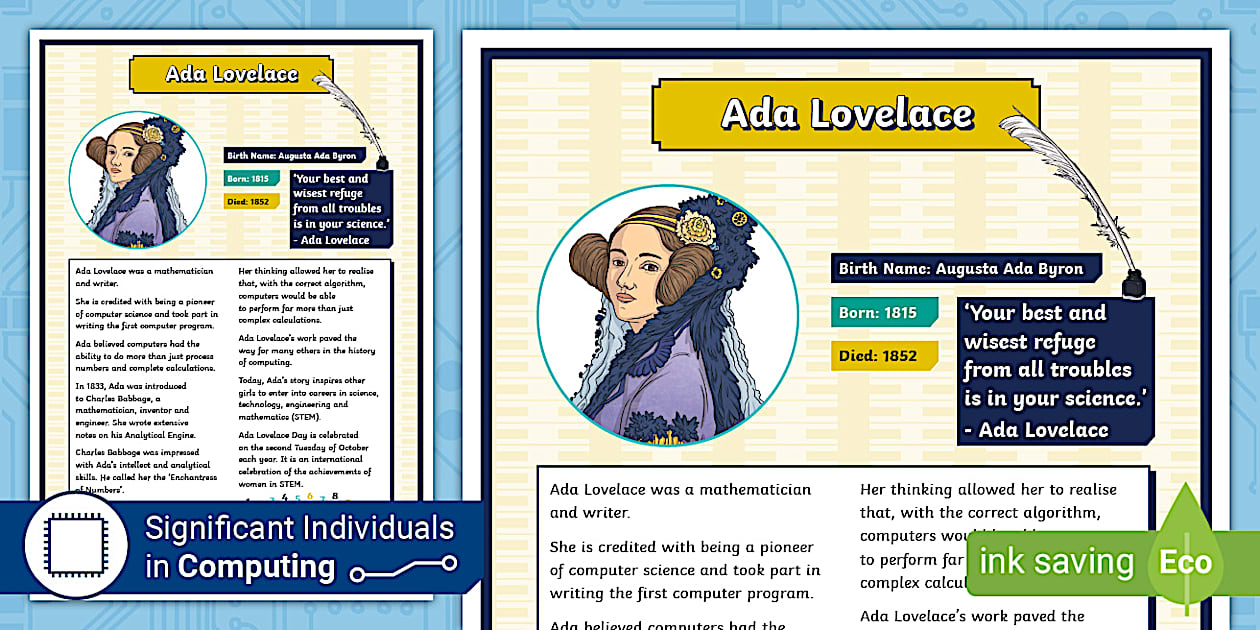 KS2 - Ada Lovelace Display Poster (Teacher-Made) - Twinkl