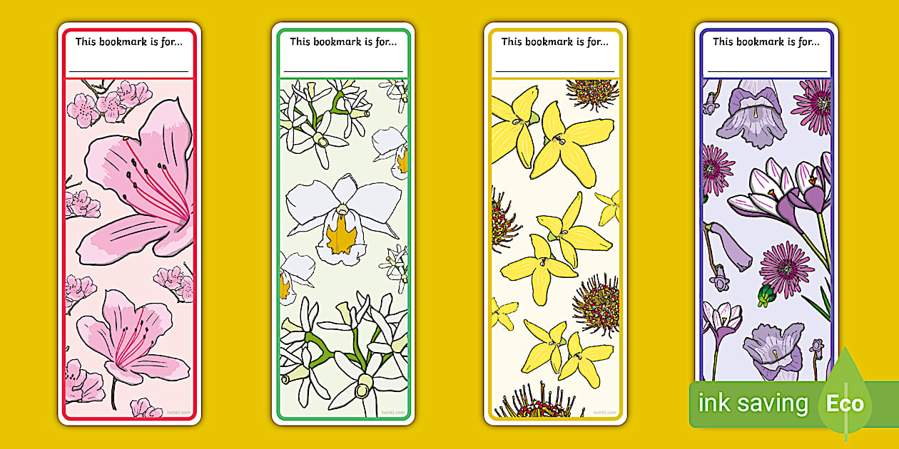 Cute Flower Bookmarks (teacher made) - Twinkl