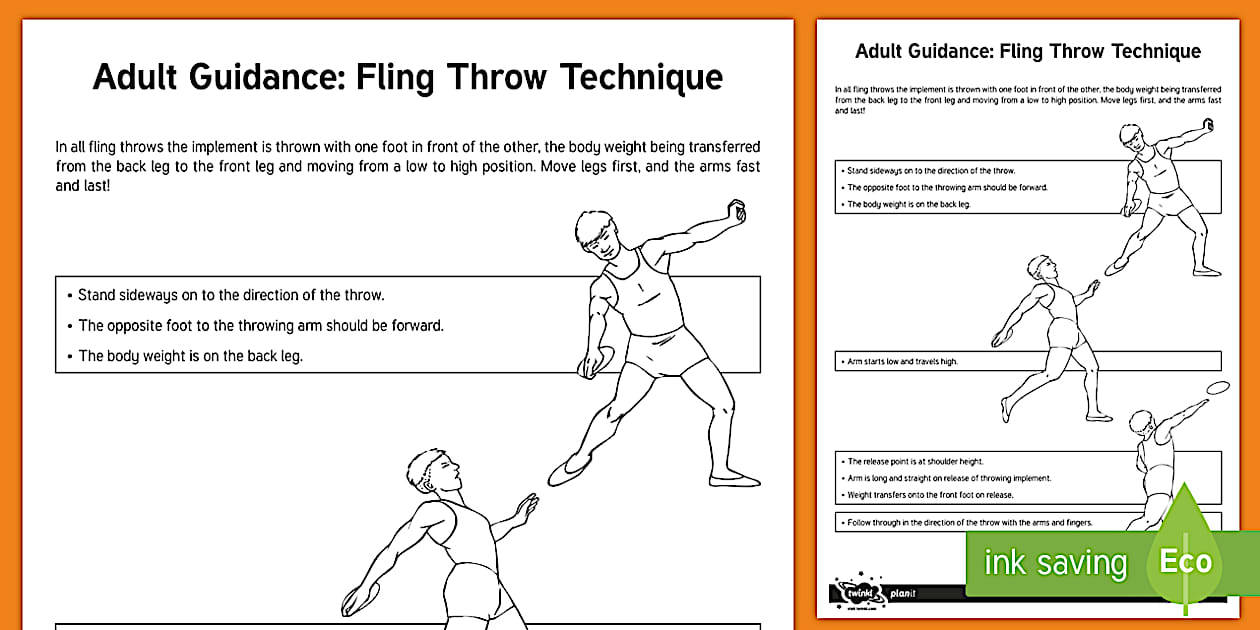 Fling Throw Technique Adult Guidance - Twinkl