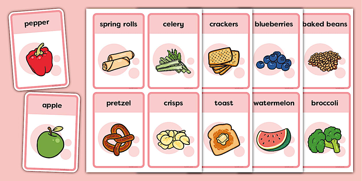 Originals First Words Flashcards: Food (teacher made)