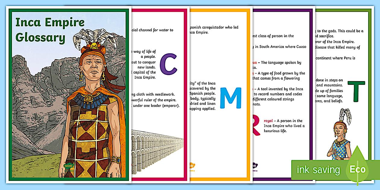Inca Empire Glossary Display Pack (teacher made) - Twinkl