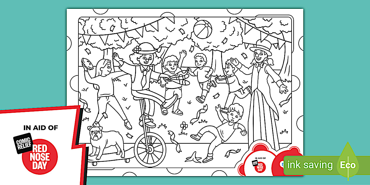 FREE! - Red Nose Day Challenge Colouring Sheet | Comic Relief