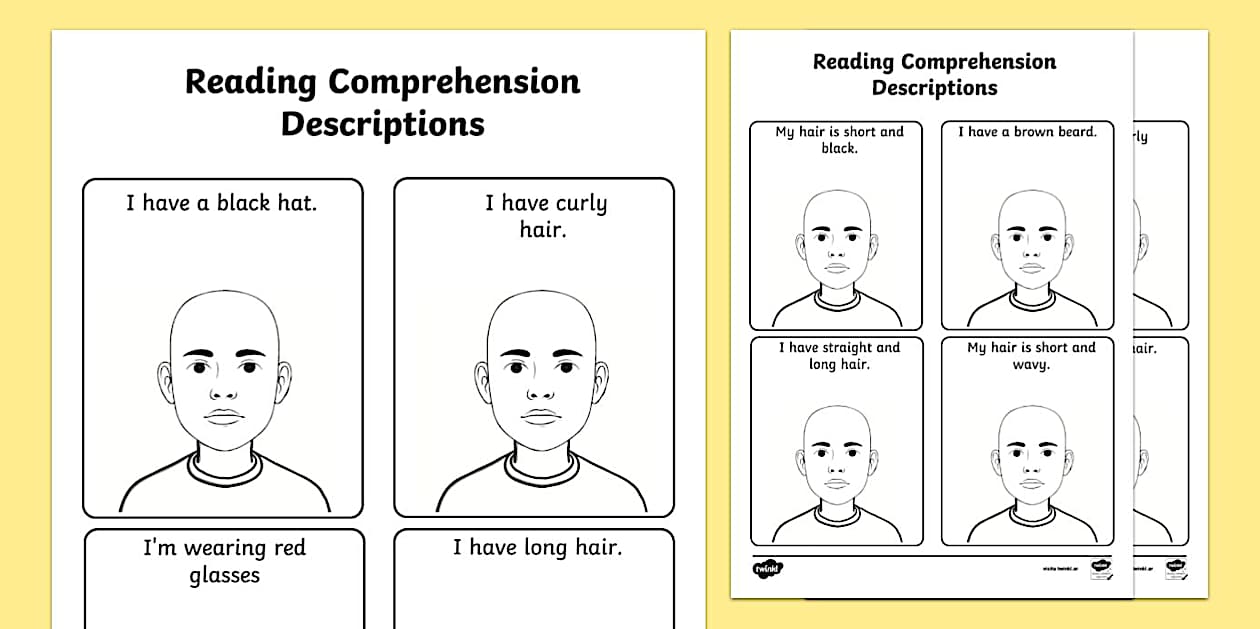 Reading Comprehension Physical Descriptions (teacher made)