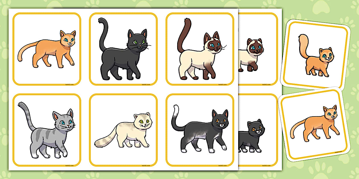 Cats and Kittens Matching Cards Game (teacher made) - Twinkl