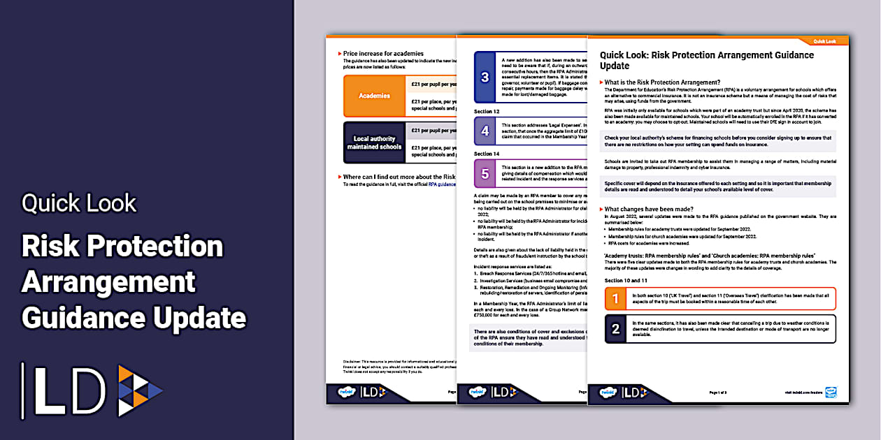 Quick Look: Risk Protection Arrangement Guidance Update