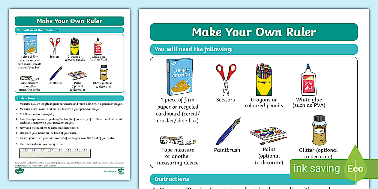 Make Your Own Ruler (teacher made) - Twinkl