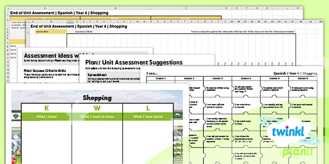 👉 PlanIt Year 4 Spanish Unit Assessment Pack: Shopping
