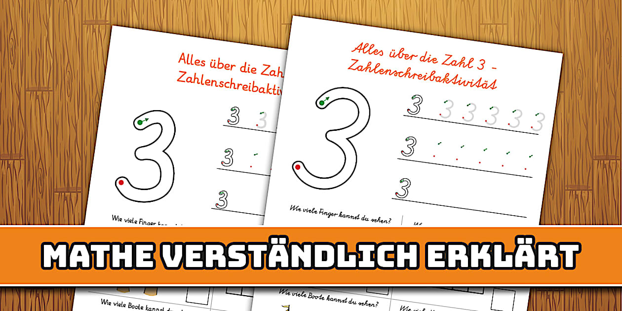 Alles über die Zahl 3 - Zahlenschreibaktivität