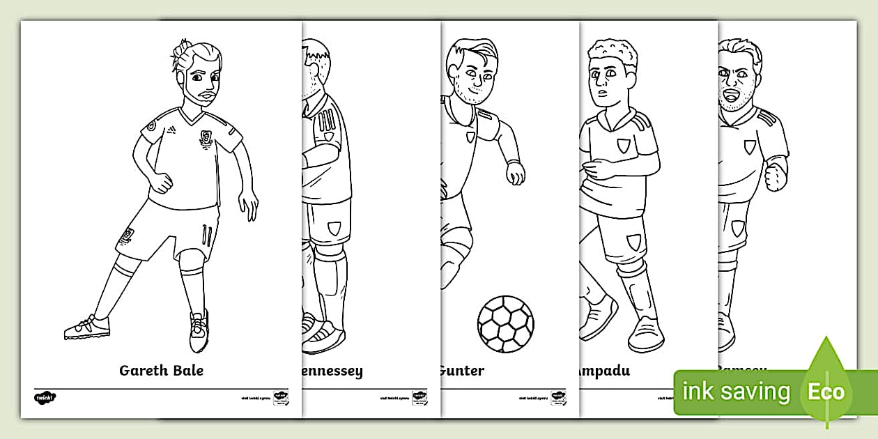 Welsh Men's Football Team Colouring Sheets (teacher made)